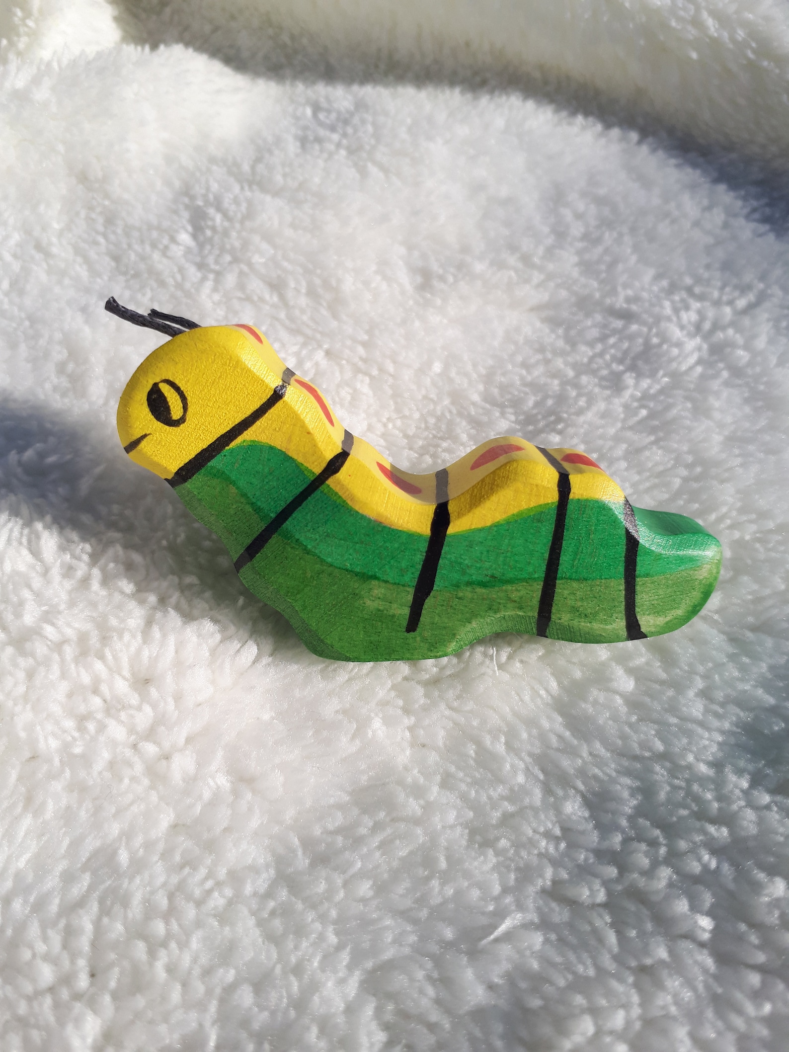 Wooden Worm Silk Worm Toy Worm Toy Green Worm Toy - Etsy