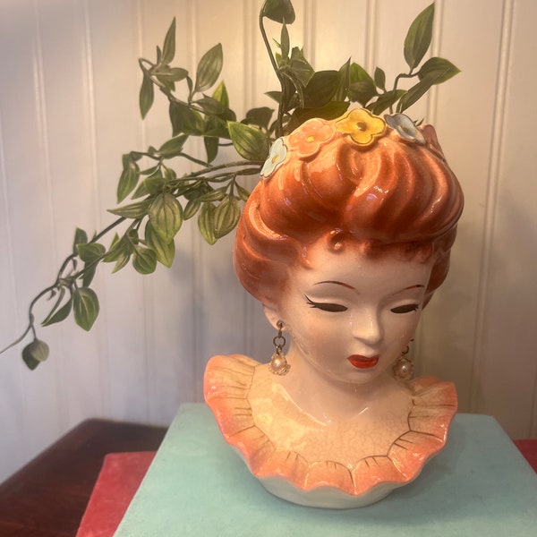 Rare Lady Head Vase - Etsy