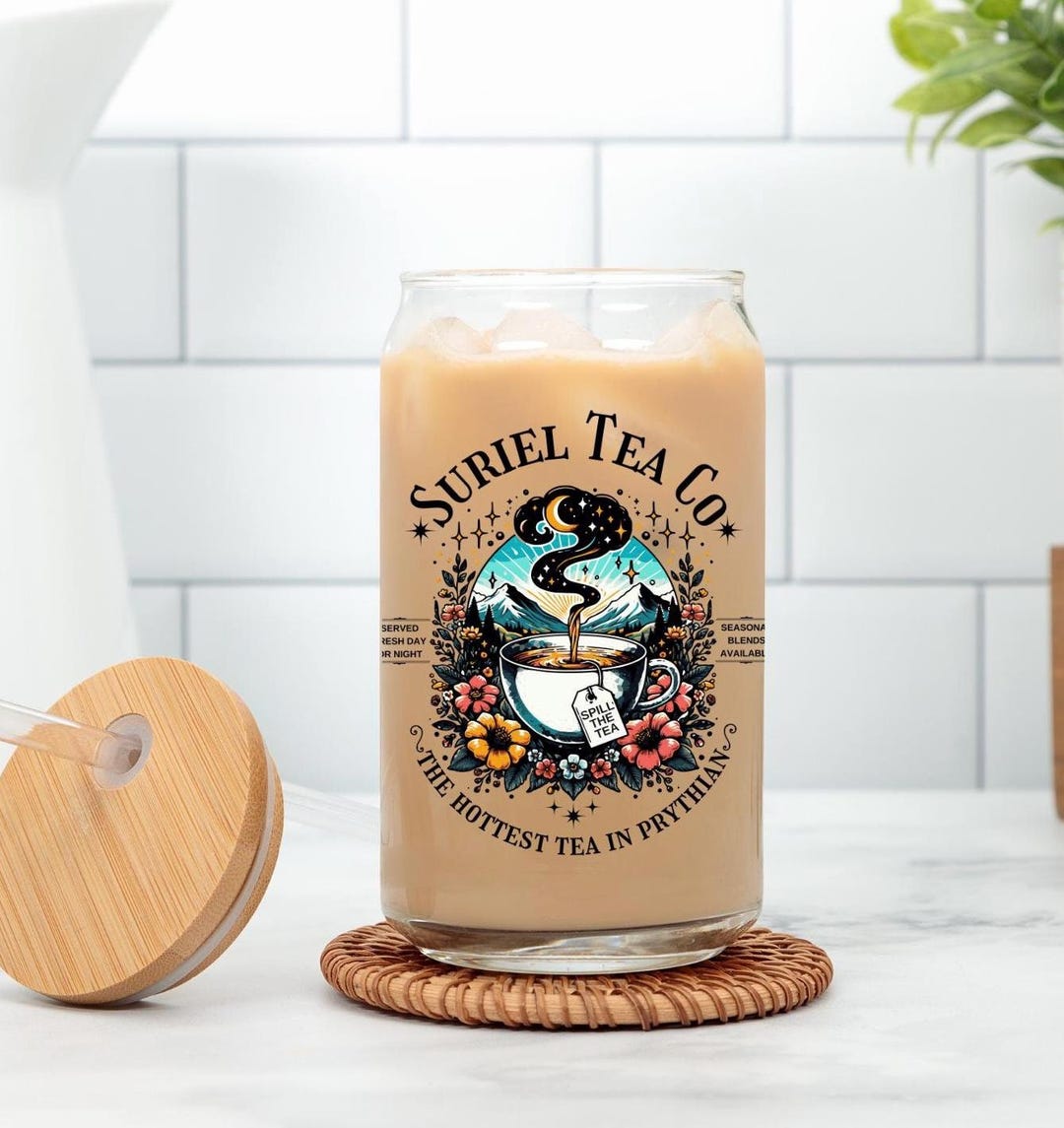 Suriel Tea Co Glass Cup, ACOTAR Suriel Tea Mug, Suriel Tumbler Sipper ...