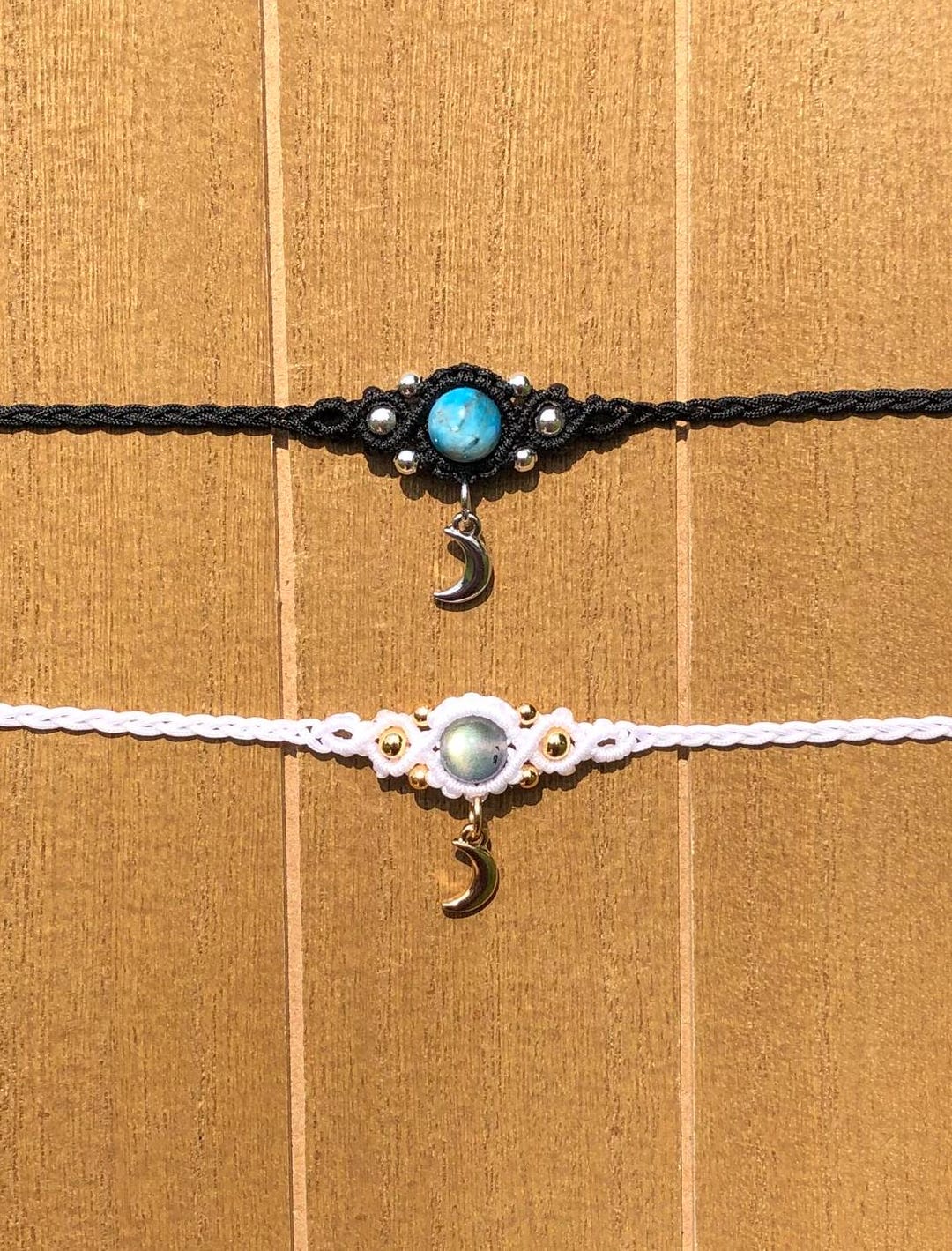 MOONLIGHT Healing Crystal Macrame Choker, Boho Hippie Choker Necklace ...