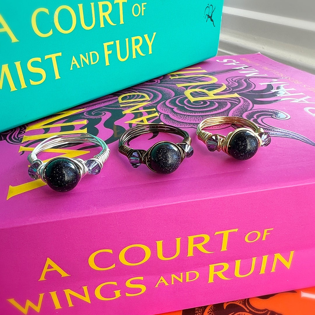 ACOTAR Inspired Ring Starfall Ring Velaris Ring Blue Goldstone Wire ...