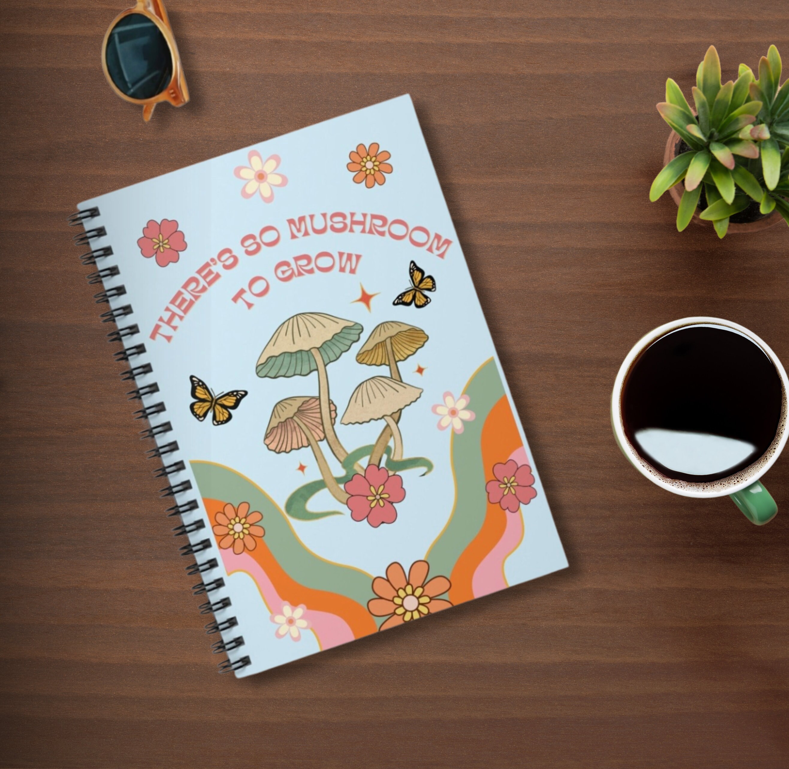 Mushroom Art Notebook • so Mushroom to Grow Journal • Spiral Notebook ...