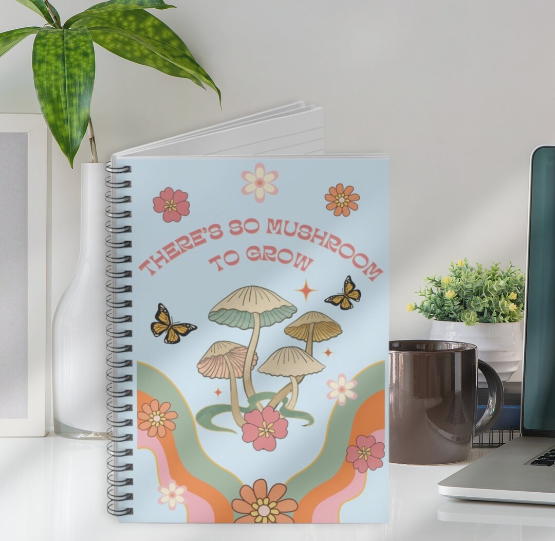Mushroom Art Notebook • so Mushroom to Grow Journal • Spiral Notebook ...