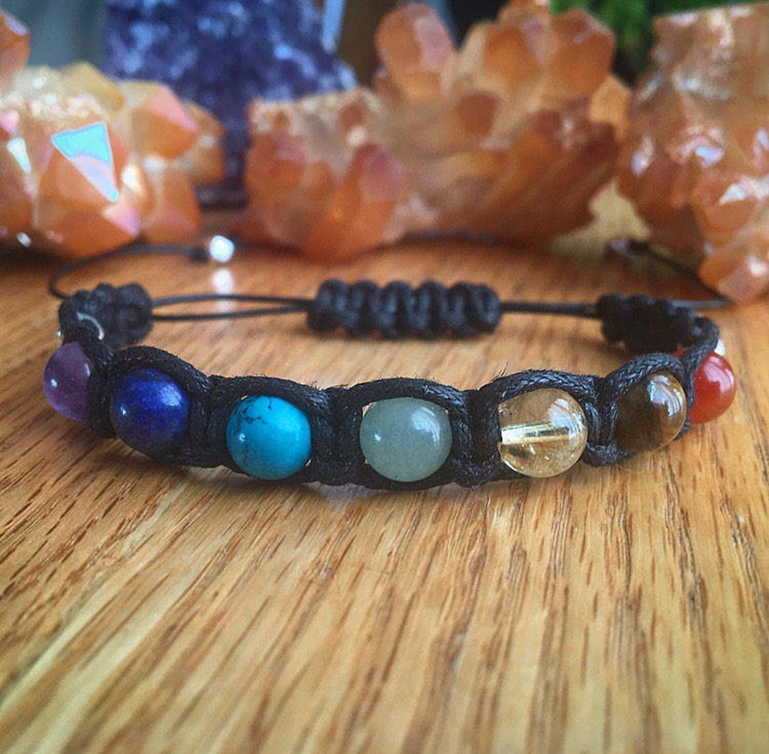Chakra Crystal Bracelet • Adjustable Shamballa Style - Etsy