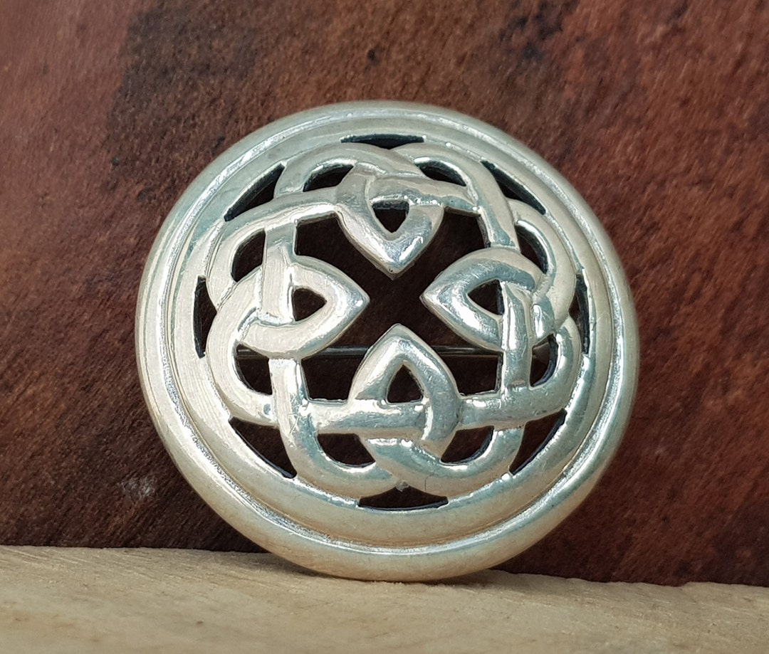 Vintage Scottish Sterling Silver Kit Heath Celtic Knot Round Brooch - Etsy