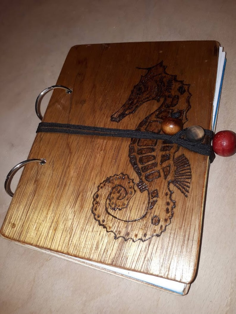 A4 Two Ring Wood Binder Decorated with Pyrography Custom | Etsy