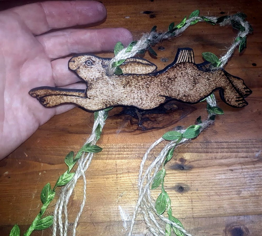 Spring Pyrography Hare / Made to Order - Etsy