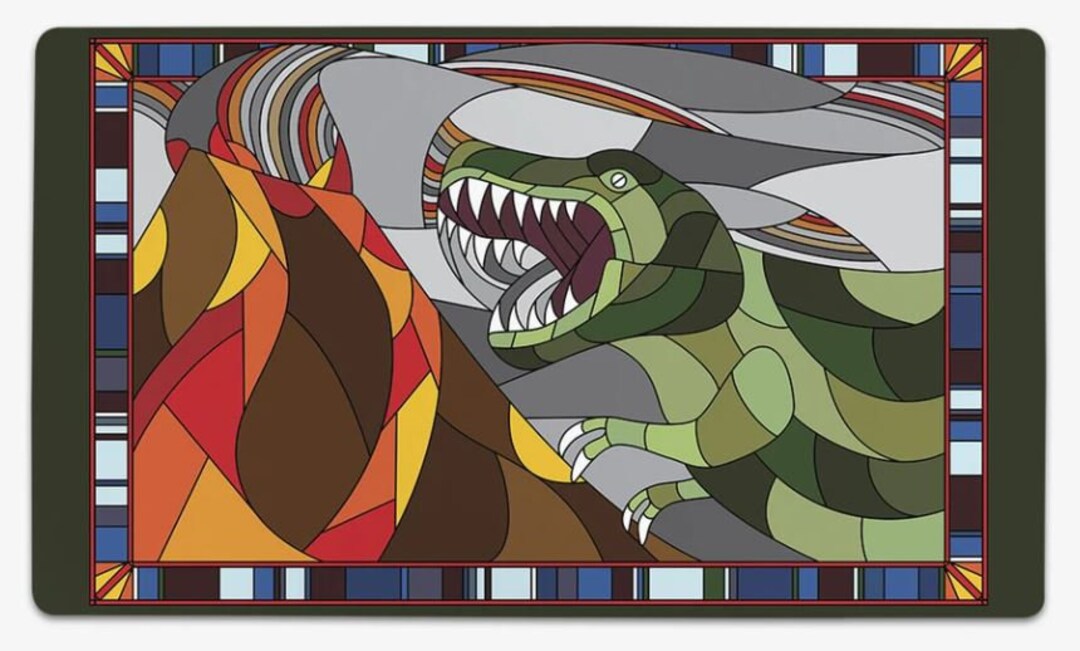 TCG Tabletop Playmat Desk Mat Inked Gaming Stained Glass - Etsy
