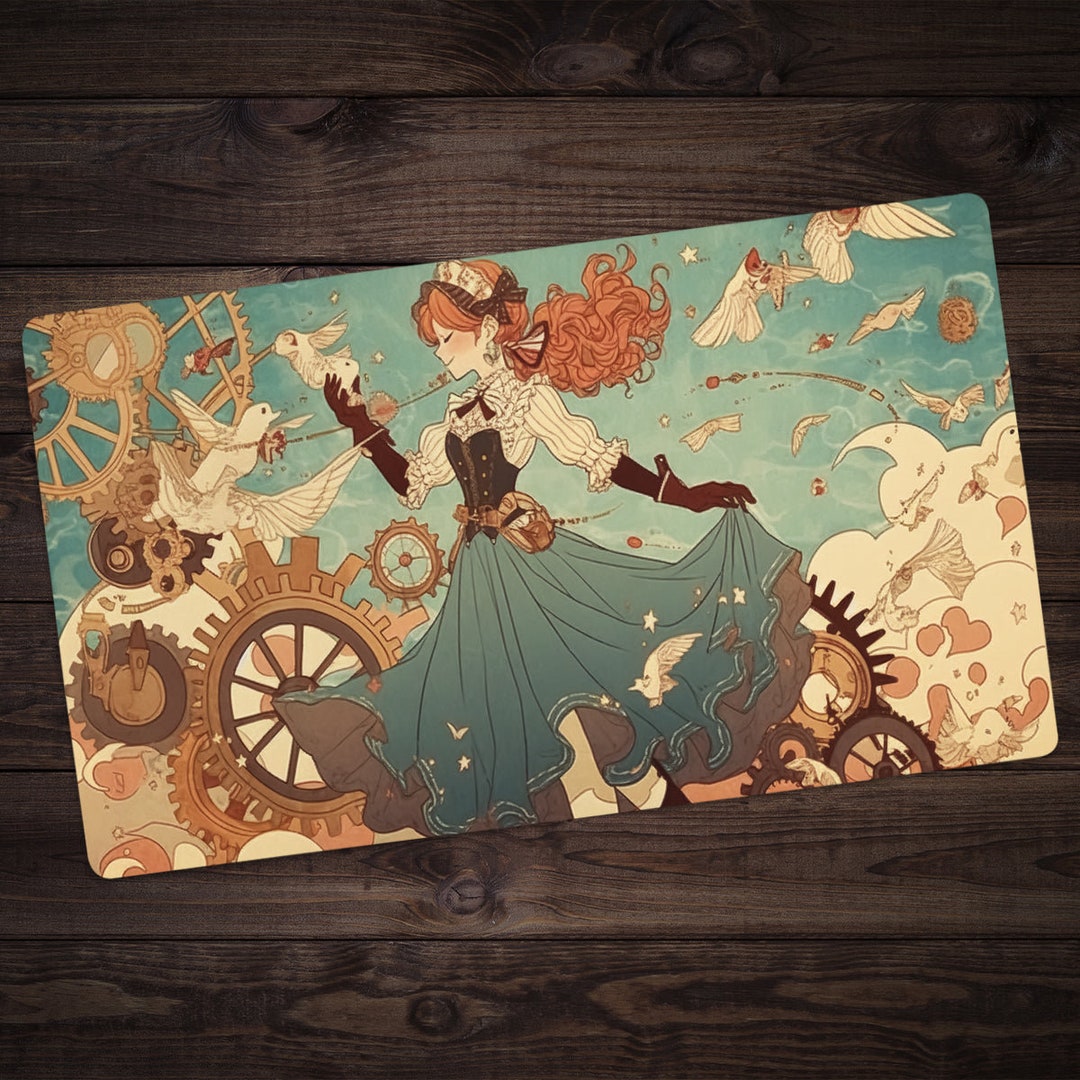 Desk Mat Whimsical Steampunk Desktop Playmat - Etsy