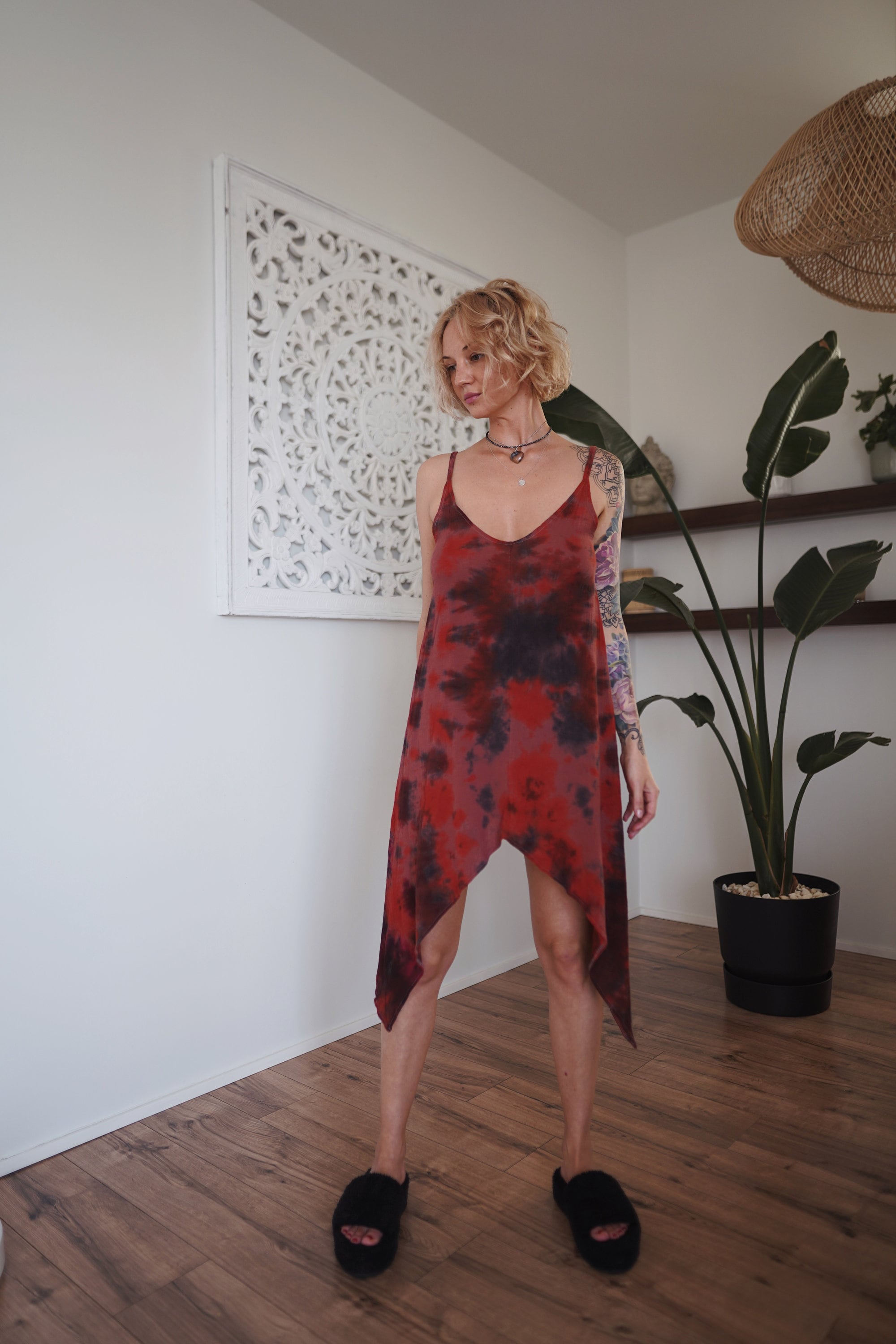 Backless Dress for Boho Tulum Outfit Women. Cotton Open Back Slip Dress ...