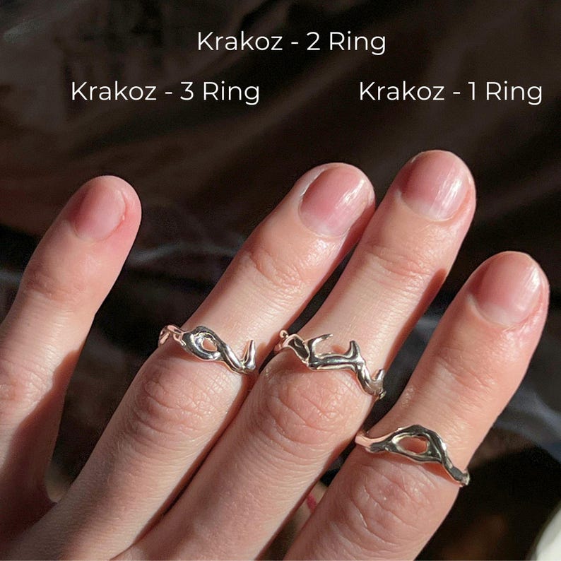 Organic Silver Ring — Molten Sculptural Band, Handcrafted Sterling ...