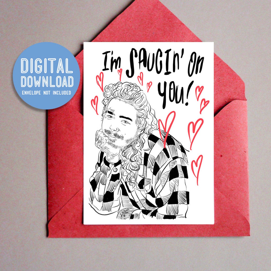 Post Malone Art Post Malone Card Post Malone Merch Love You Anniversary ...