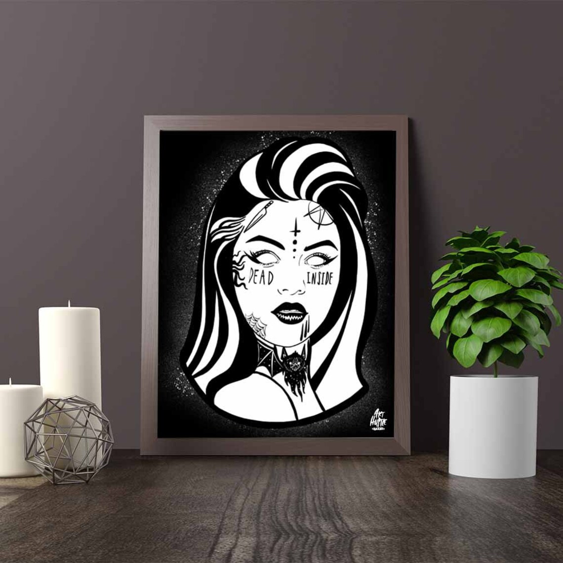 Goth Dead Inside Poster Goth Dead Inside Art Goth Dead Inside Portrait ...