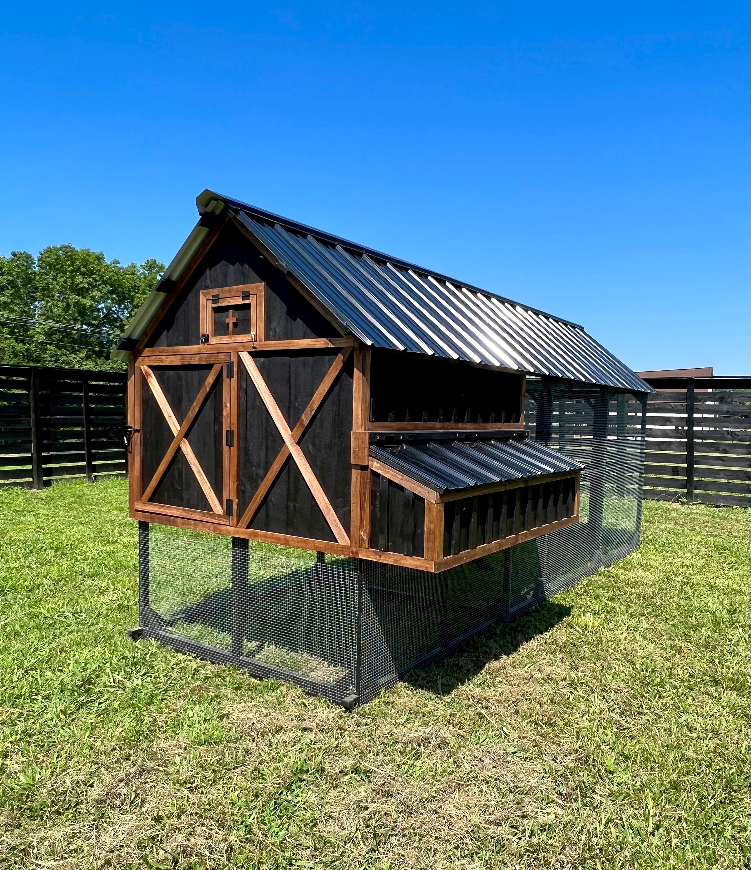 Small Black Chicken Coop
