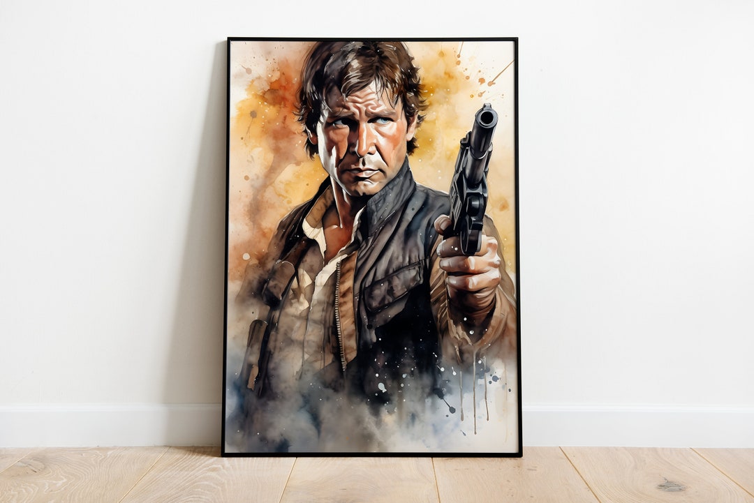 Star Wars han Solo Drawing Harrison Ford Digital File Vector Gift - Etsy
