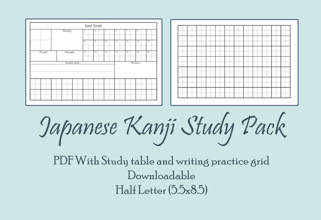 Japanese Kanji Study Pack - Etsy
