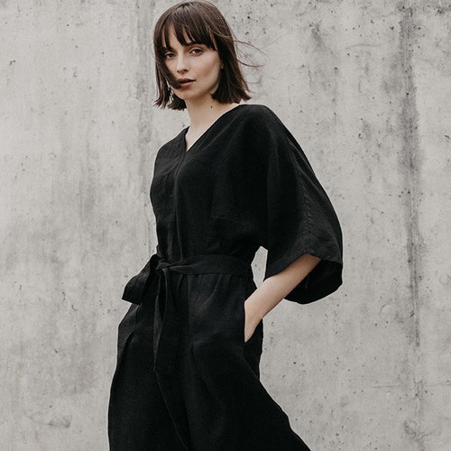 Linen Jumpsuit Motumo 18K5 - Etsy