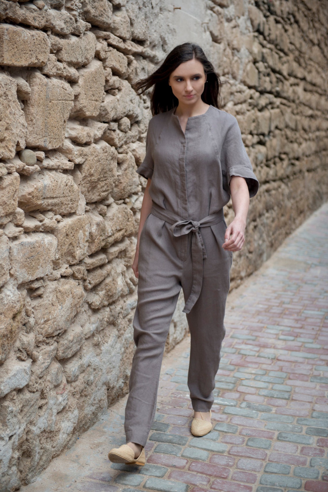Linen Jumpsuit Motumo 16K3 - Etsy