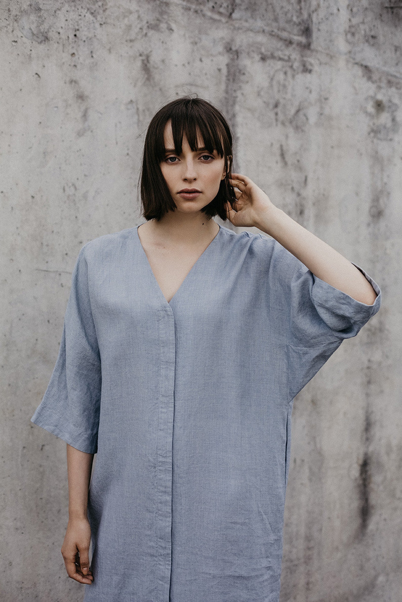 Linen Dress Motumo 18S5 / Summer Linen Dress / Washed Linen - Etsy