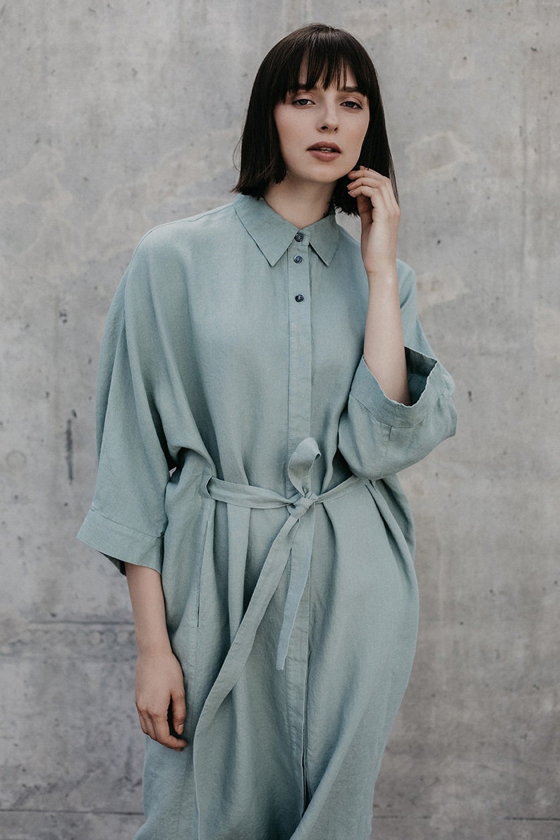 Linen Dress Motumo 18S14 / Summer Linen Dress / Washed Linen - Etsy