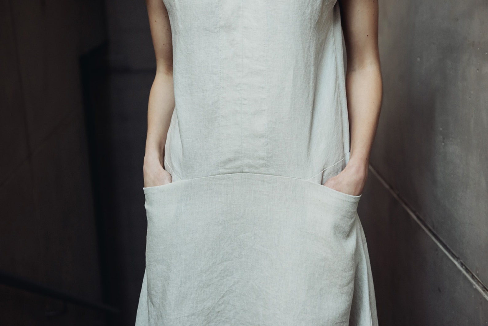 Pure Linen Dress Motumo With Asymmetric Skirt 14S17 / Summer - Etsy