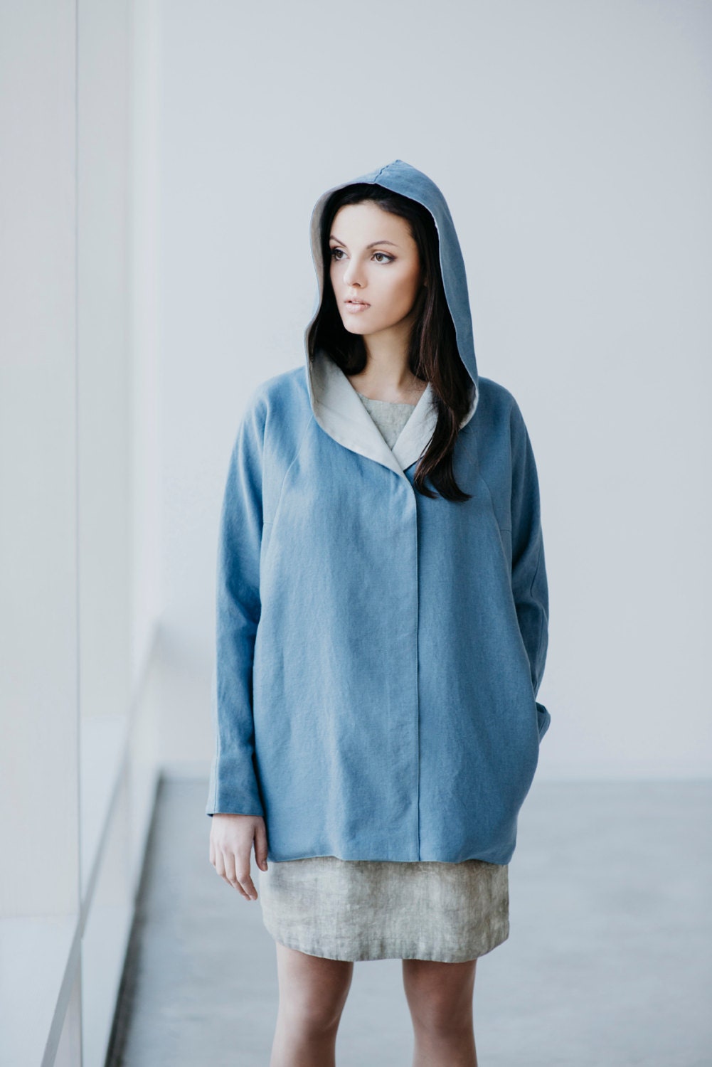 Linen Jacket With Hood Motumo 15SV2 We Are Very Sorry-we Finished the ...