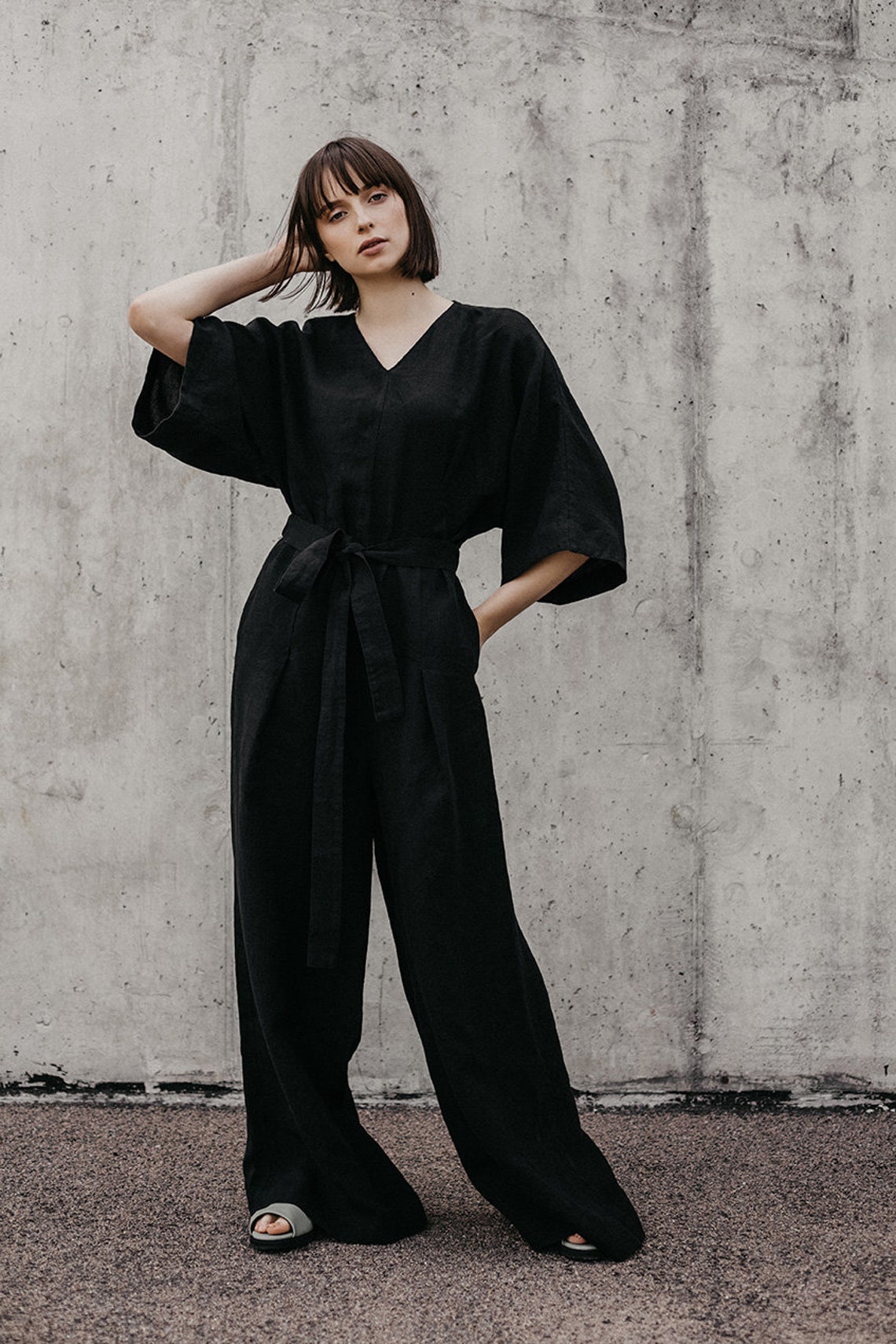 Linen Jumpsuit Motumo - 18K5 - Etsy