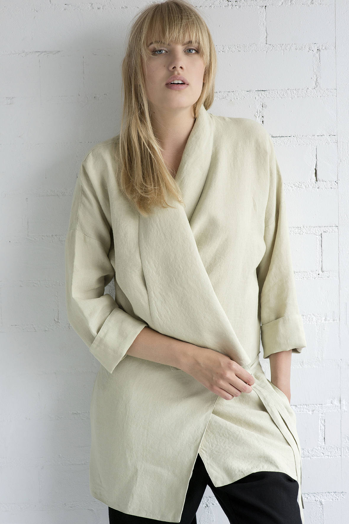 Linen Jacket Motumo – 17SV3 / Handmade Linen Jacket With 3/4 Sleeves ...