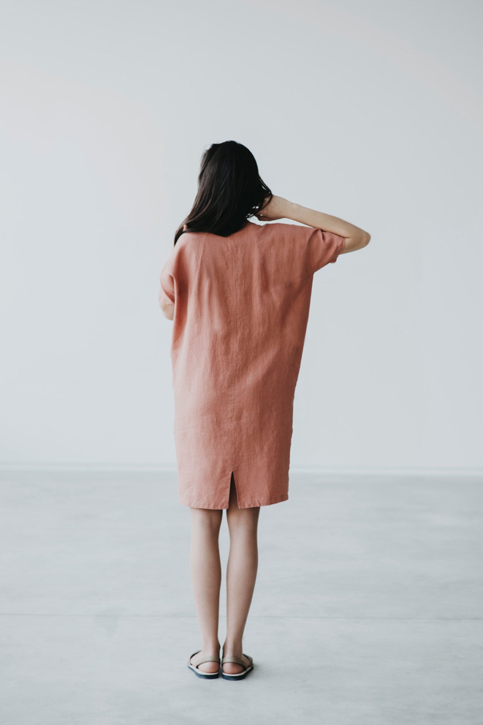 Linen Dress Motumo 15S1 / Summer Linen Dress / Washed Linen - Etsy