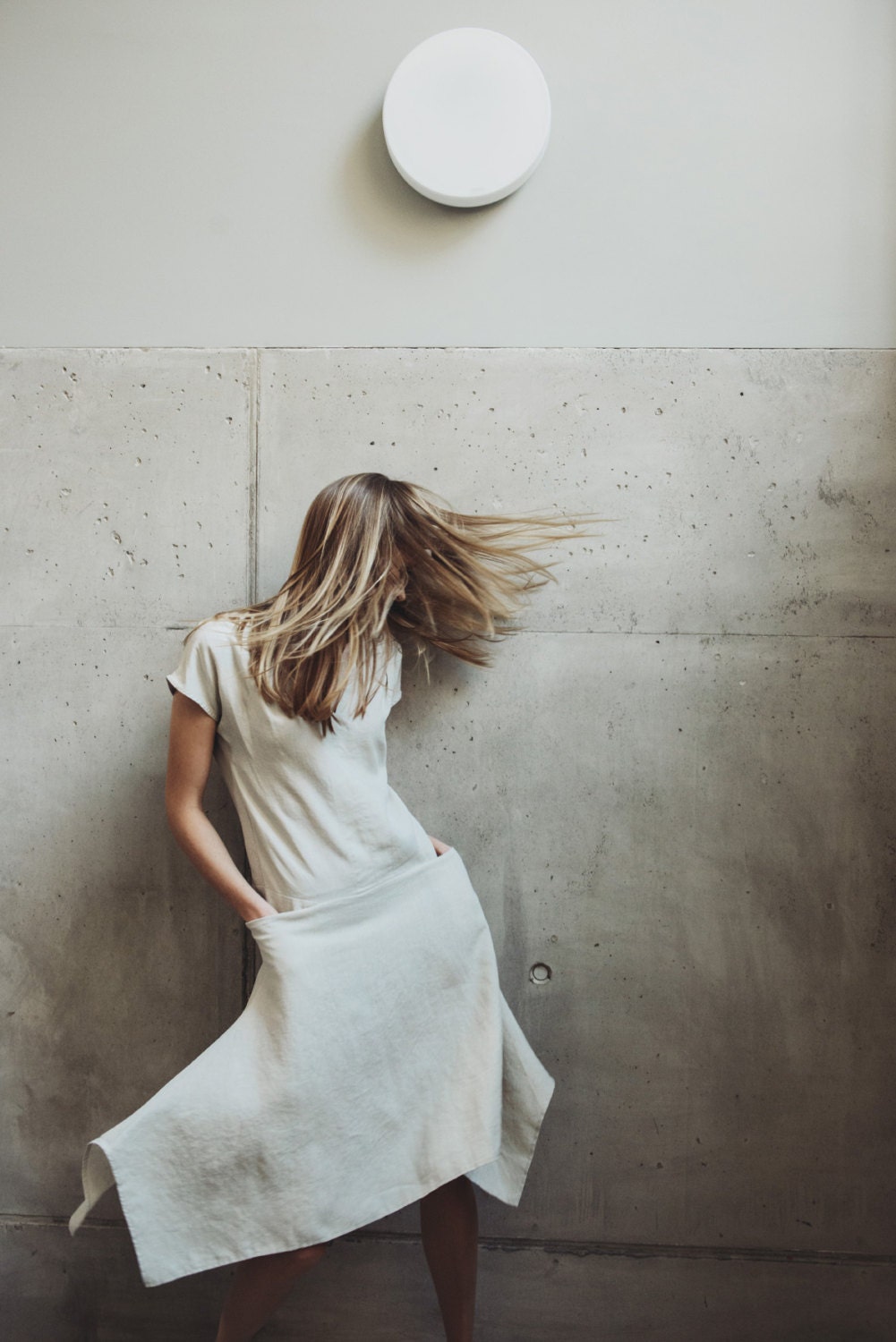 Pure Linen Dress Motumo With Asymmetric Skirt 14S17 / Summer - Etsy