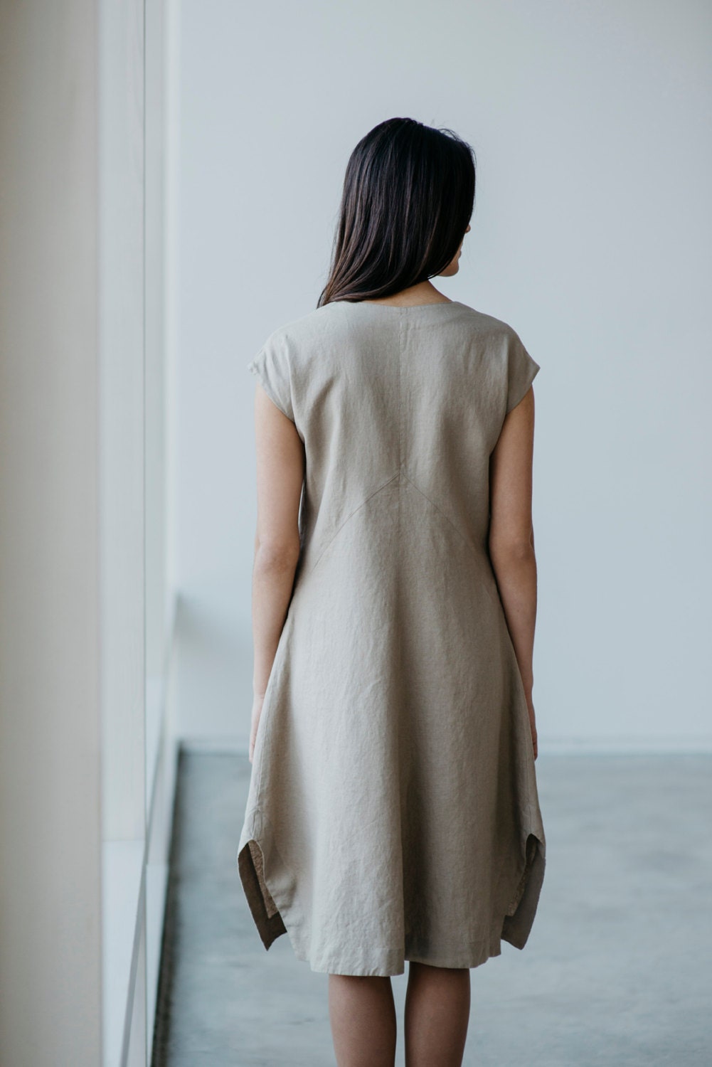 Linen Dress Motumo 15S3 / Summer Linen Dress / Washed Linen | Etsy