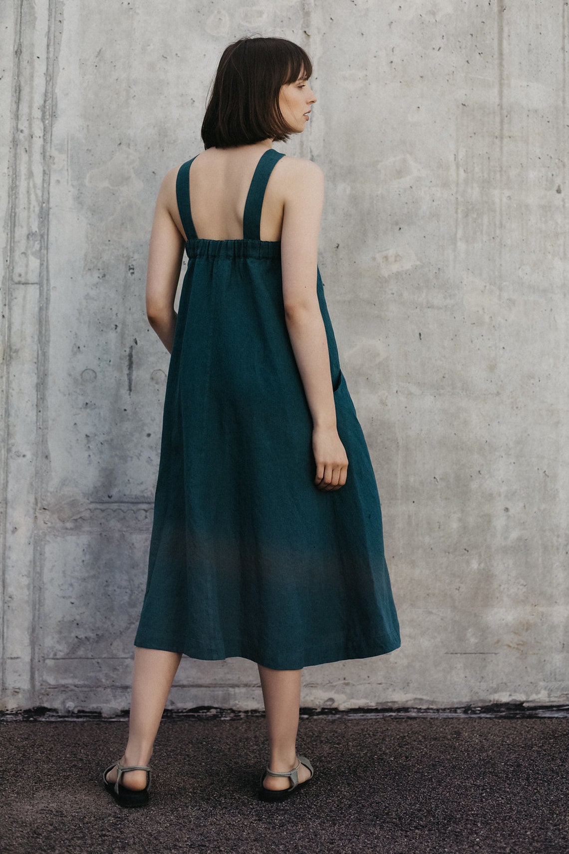 Linen Dress Motumo 18S13 / Summer Linen Dress / Washed Linen - Etsy