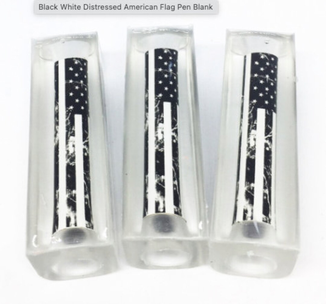 BW DIST FLAG 1 Pen Blank Acrylic Label Cast Pen Blank for Bolt Action ...