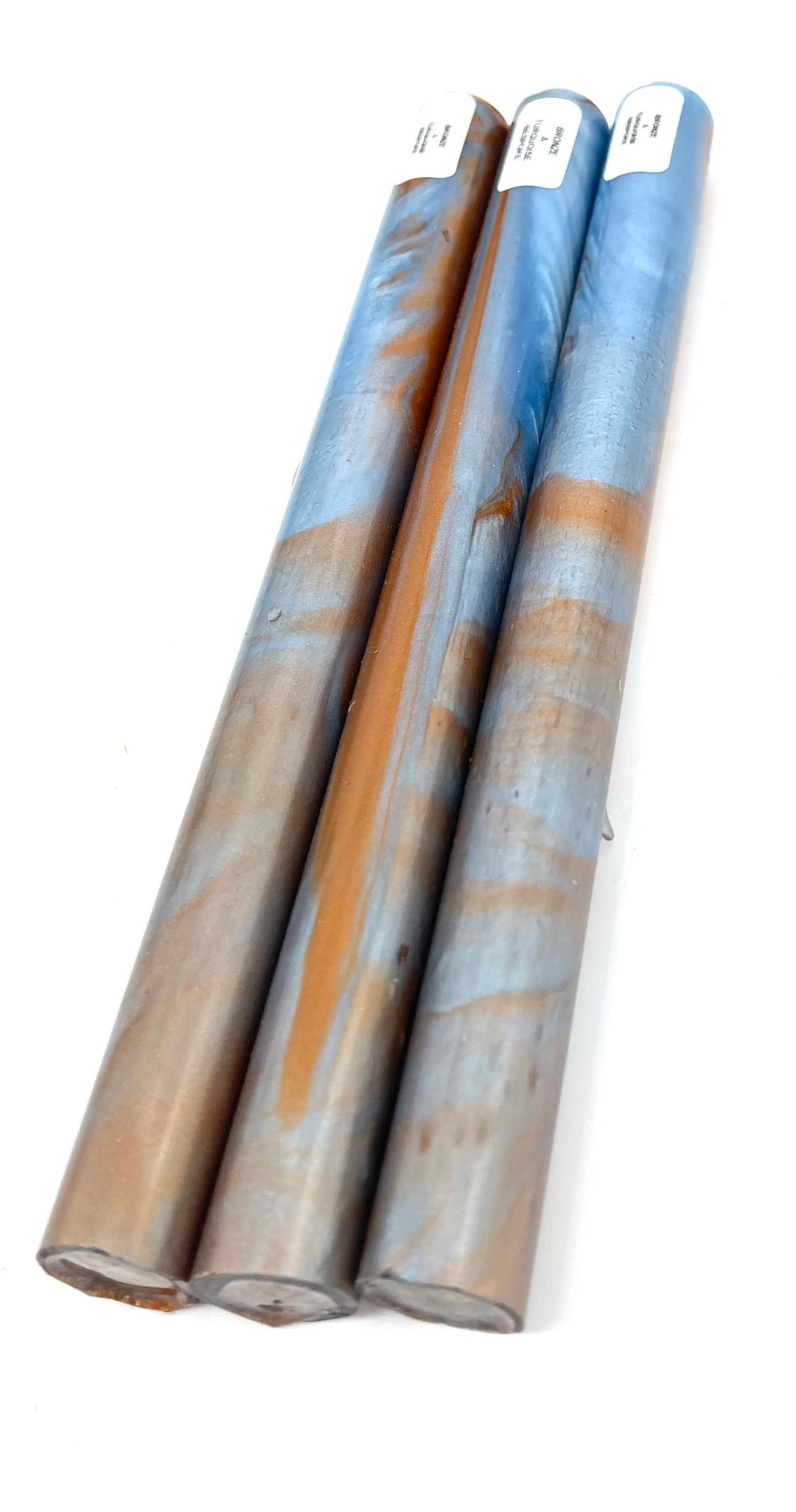 BESPOKE Round Pen Rods Blanks - BRONZE & TURQUOISE - Cast With High ...