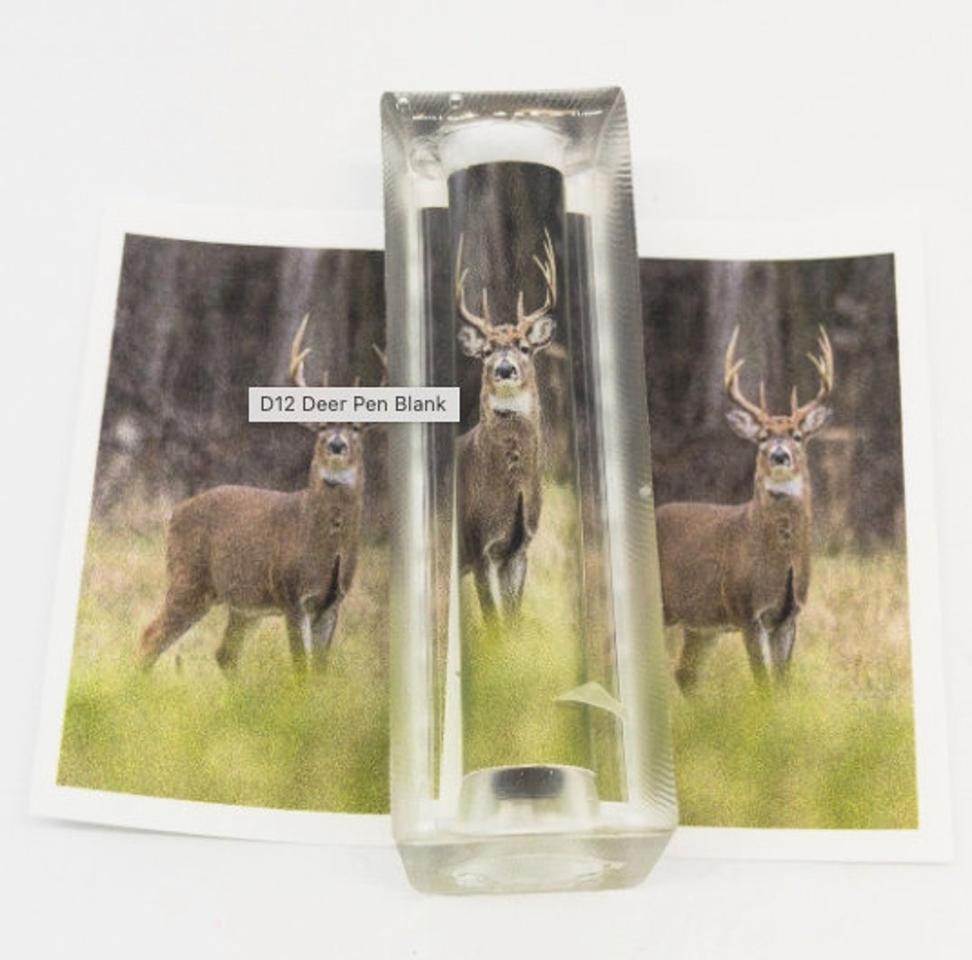 D12 Deer Pen Blank Acrylic Label Cast Pen Blank for Bolt Action or ...