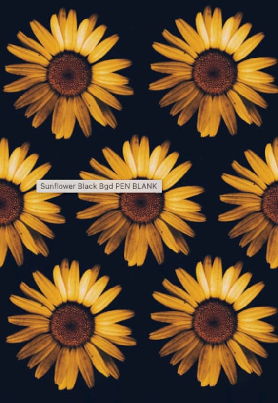Sunflower Black Bgd Pen Blank Acrylic Label Cast Pen Blank for - Etsy
