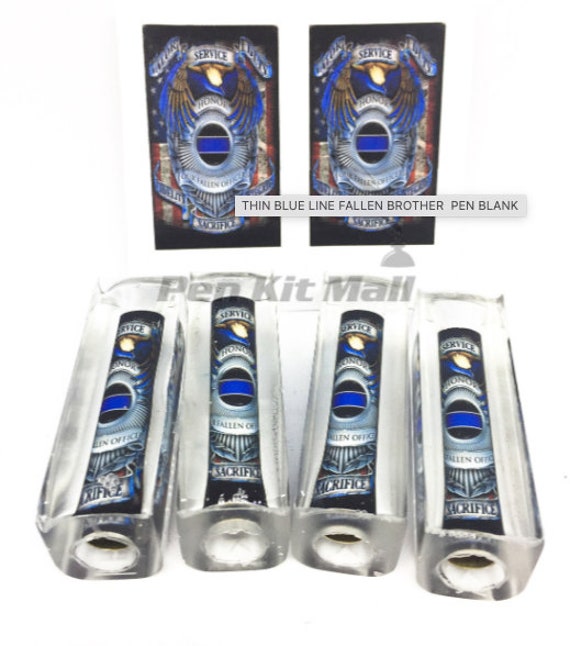 THIN Blue Line Fallen Brother Pen Blank Acrylic Label Cast Pen - Etsy