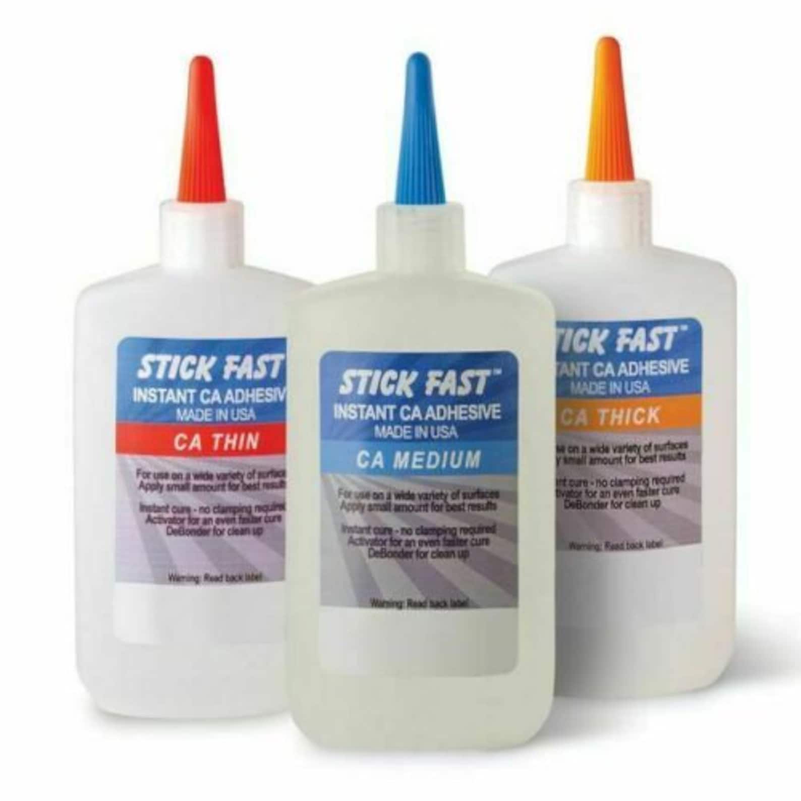 Stick Fast CA Glue- Cyanoacrylate Adhesive Stick Fast Thin Medium Thick ...