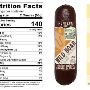 Hunters Reserve Taste of the Wild Summer Sausages Hickory Smoked 5 Wild ...