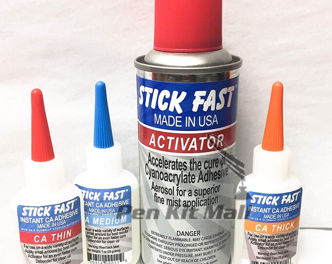 Stick Fast CA Glue Cyanoacrylate Adhesive Stick Fast Thin Medium Thick ...