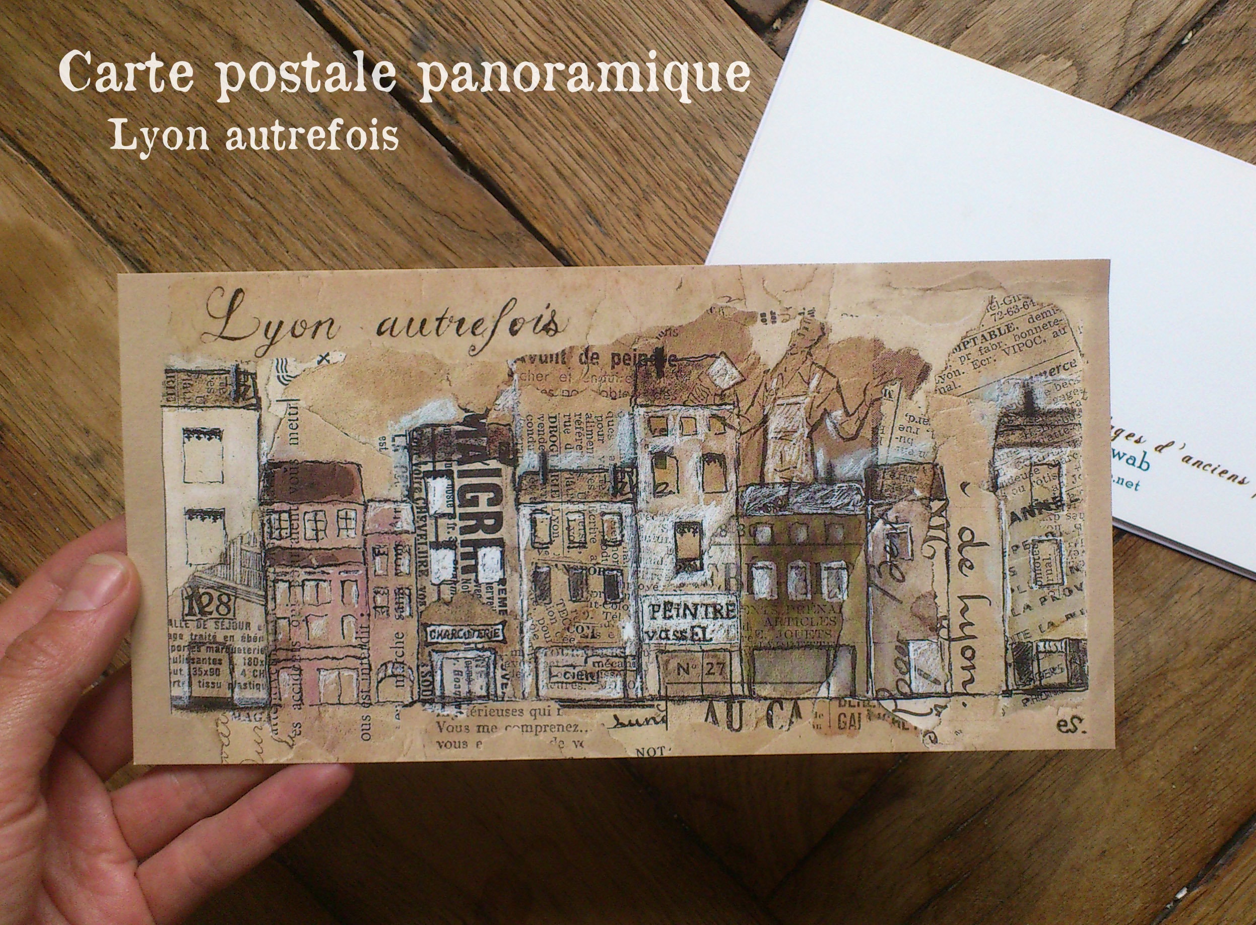 Carte postale panoramique Dessin ville de Lyon autrefois Art - Etsy France