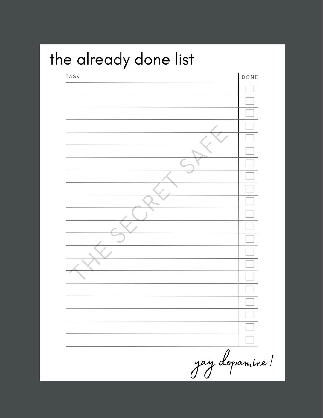 The Already Done to Do List Printable Template - Etsy