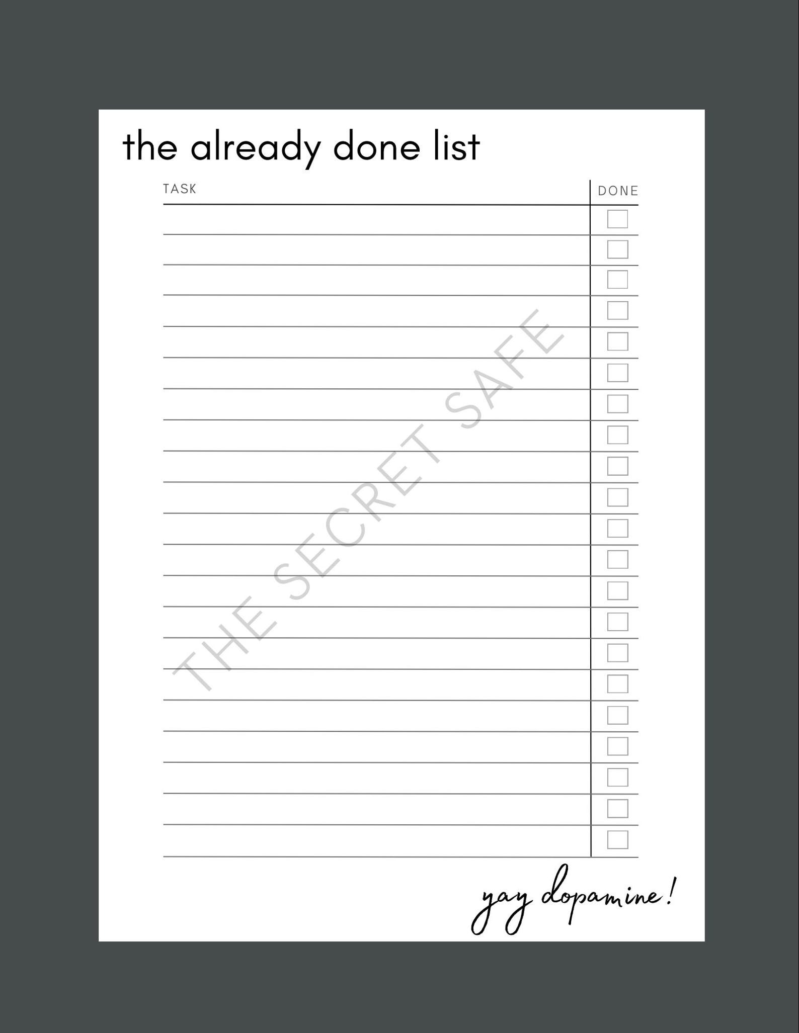 The Already Done to Do List Printable Template - Etsy