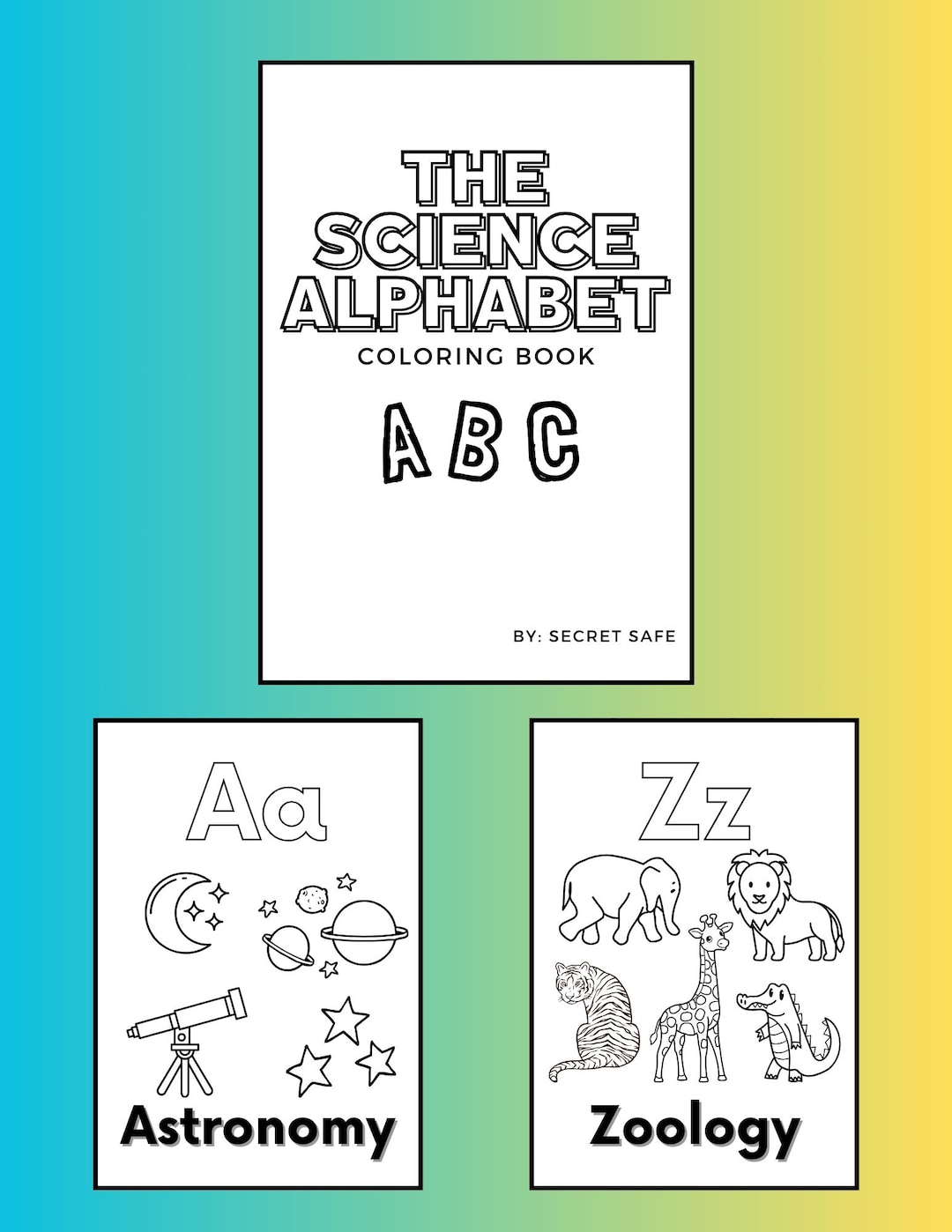 Science Alphabet Coloring Book. Printable. - Etsy