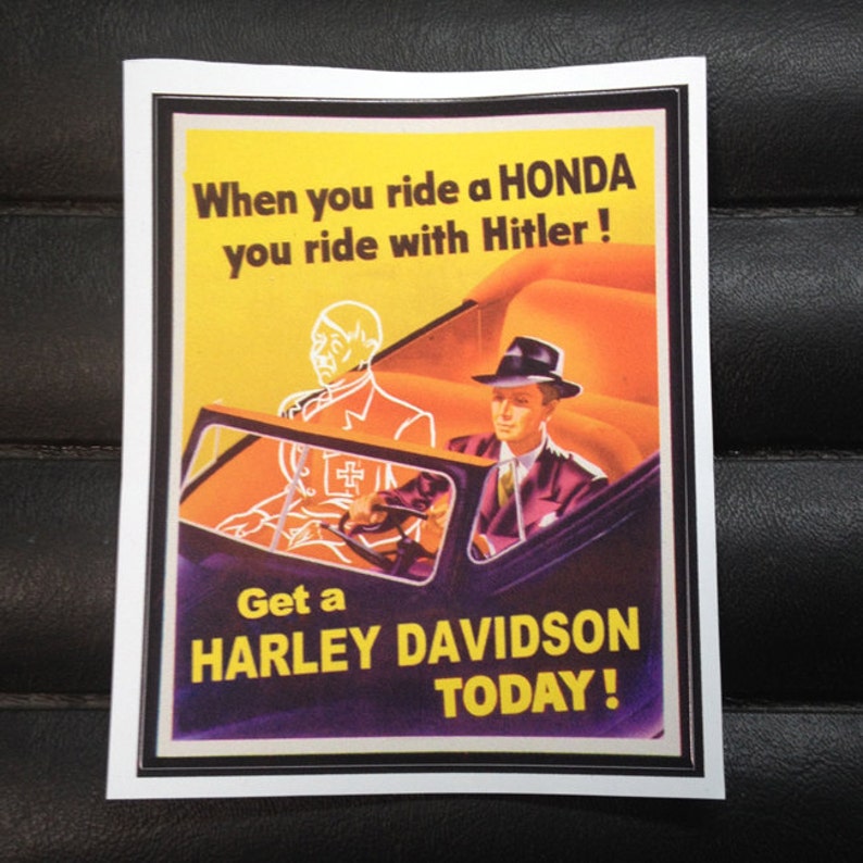 When You Ride a Honda You Ride With Hitler Sticker by Seven 13 - Etsy