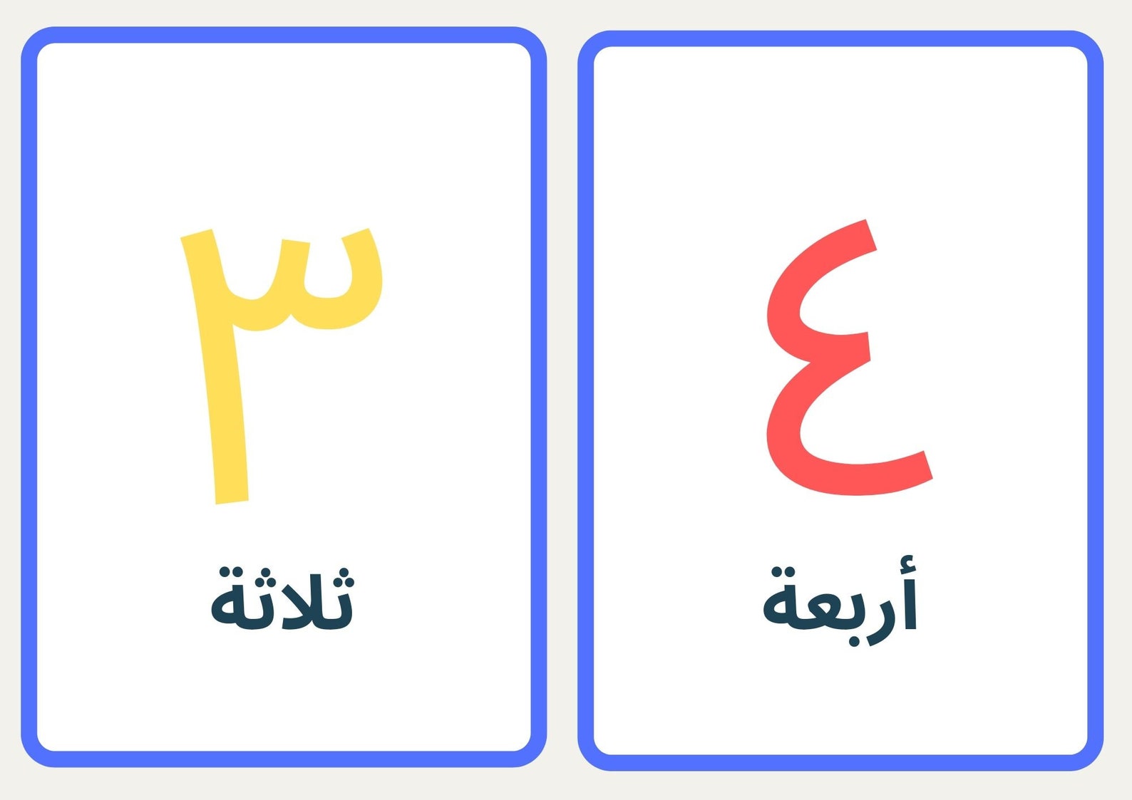 Arabic Numbers Printable Flashcards - Etsy