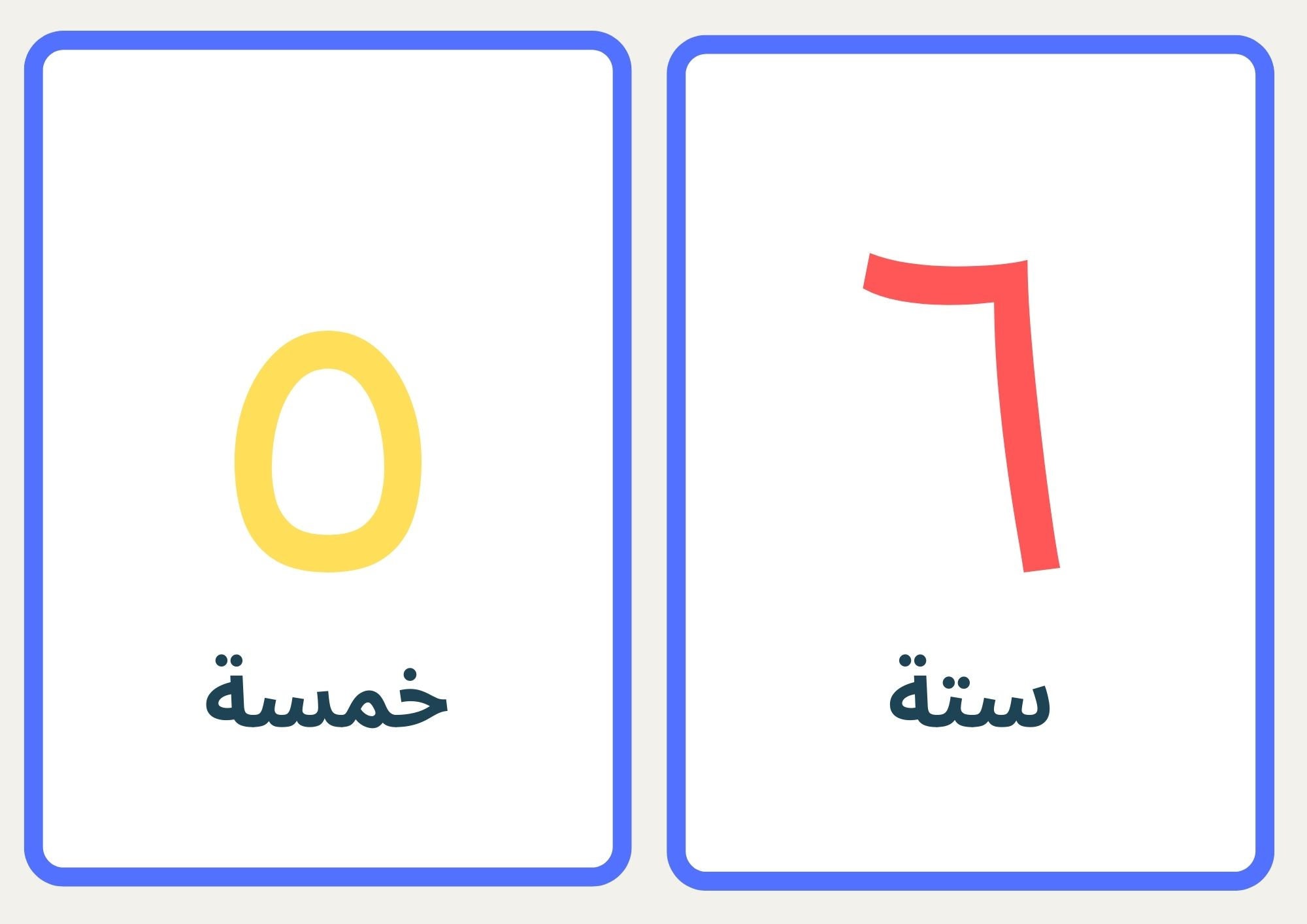 Arabic Numbers Printable Flashcards - Etsy