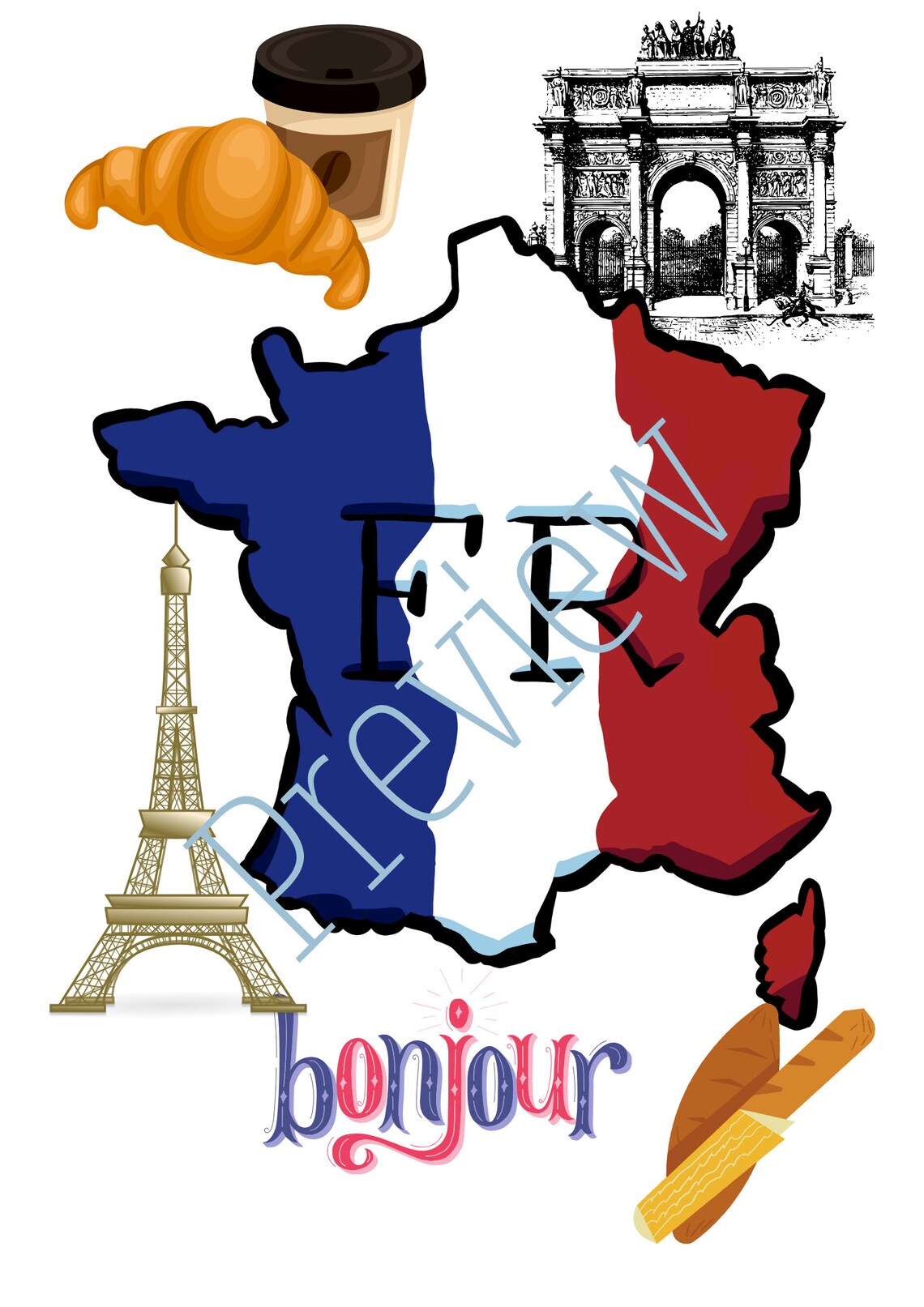 France Printable Poster Bundle - Etsy