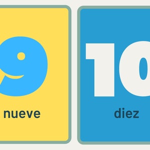 Spanish Numbers 1-10 Flashcards - Etsy
