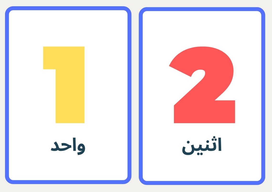 Arabic Numbers Printable Flashcards - Etsy